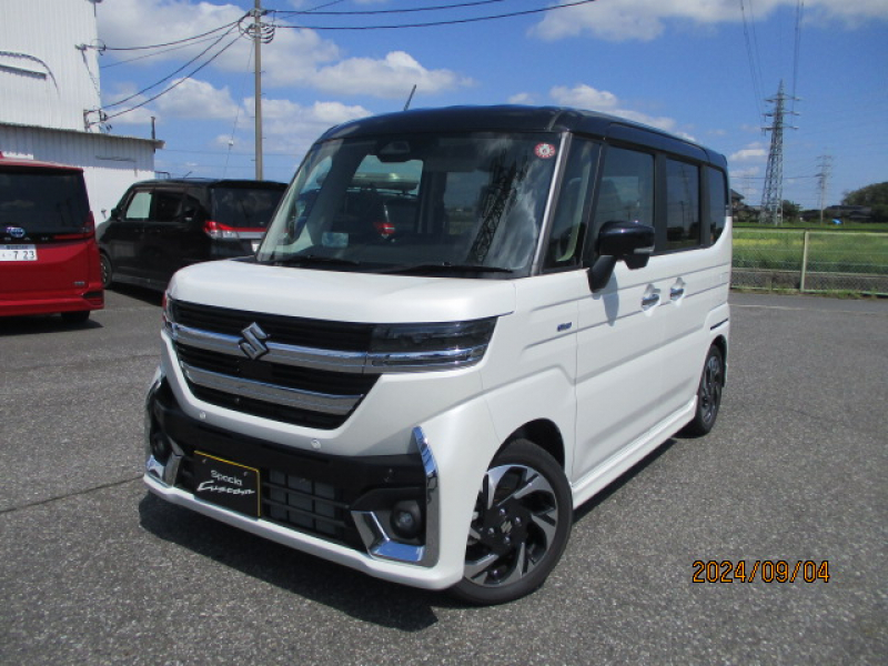 スズキ スペーシア カスタム HYBRID XSターボ 届出済未使用車 デュアルセンサーブレーキサポートⅡ 全方位モニター付メモリー ...